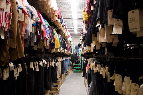 Just a small section of the massive wardrobe store (photo by Jan ...